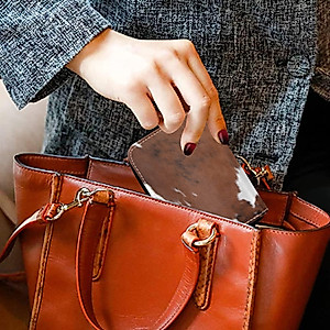 Brown Cow Fur Skin Animal Texture on White Grey Credit Card Coin wallet, RFID Blocking Compact Women Leather Card Holder, Key Change Organizer, Zipper Purse Clutch Pouch