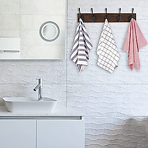 POZEAN Coat Rack Wall Mount 2 Pack Hat Rack with 10 Wall Hooks Coat Hooks, Wall Coat Racks with Hooks for Hanging Coats, Hats, Jacket, Bags, Scarf, Keys