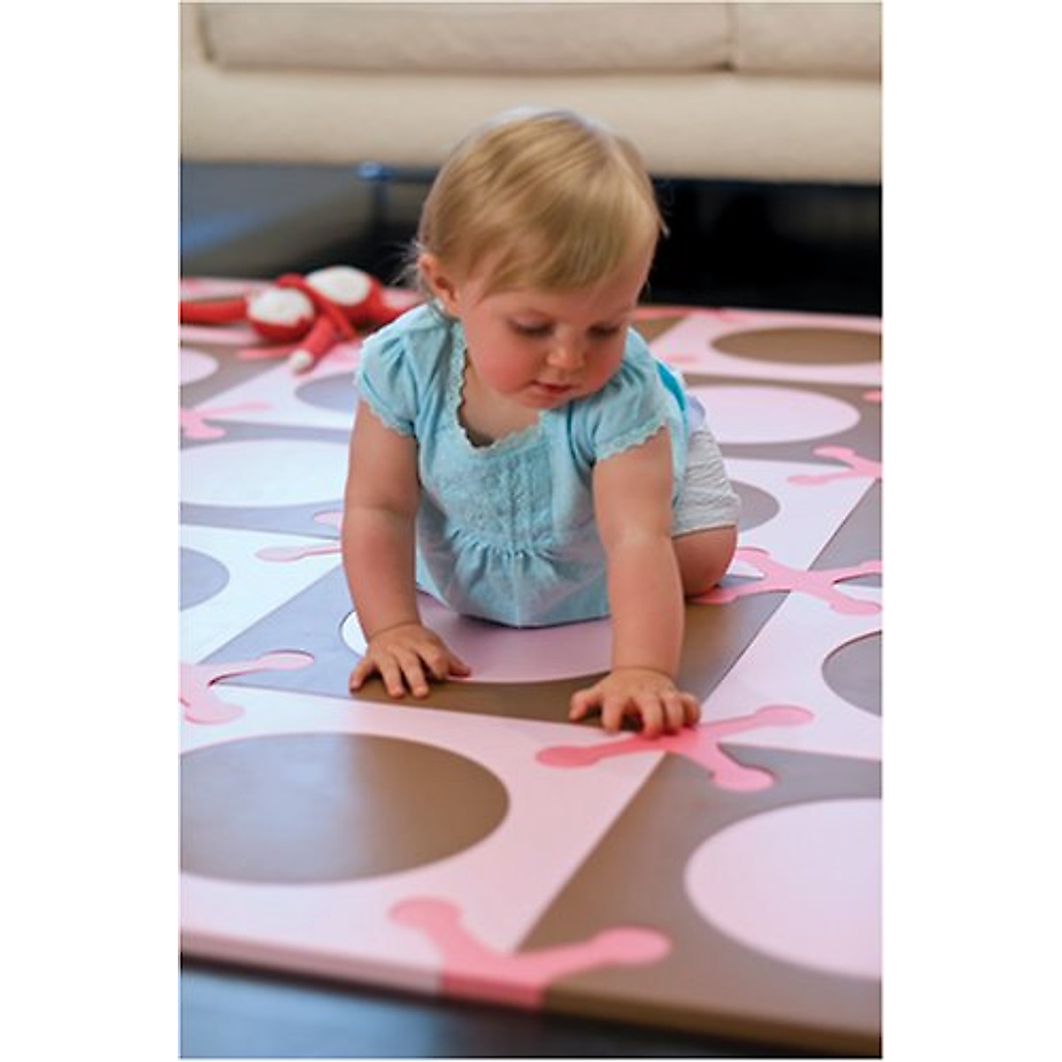 Skip Hop 20 Piece 70"x56" PlaySpot Floor Mat, Pink/Brown (Discontinued by Manufacturer)