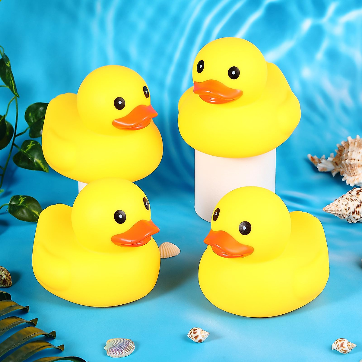 Deekin 40 Pcs 5 Inches Large Yellow Rubber Ducks Bulk Large Duck Bath Toy Squeak Rubber Duckie Bathtub Floating Bath Duck for Birthday Party Decoration Gift Swimming Pool