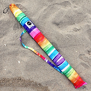 erda Watercolor Rainbow Pro Beach Recycled Polyester Rip-Stop 20 ft Lightweight Windscreen, Privacy Screen, Wind Blocker, Free Matching Shoulder Bag