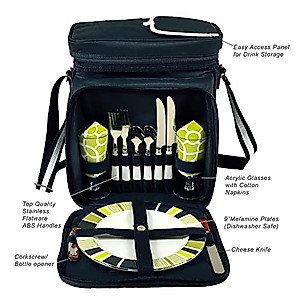 Picnic at Ascot Original Insulated Picnic Basket/Cooler Equipped with Service for 2- Designed, Assembled & Quality Approved in the USA