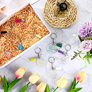 Unittype 50 Pcs Inspirational Keychains Bulk with Tassels You're Awesome Sign Reminder Keychain for Girl Women Teacher Coworker (Classic Tassel)