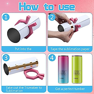 Majreey Sublimation Blanks Tumbler Clamp Tool, for 20 Oz Sublimation Blanks, Heat Resistant Gloves, Heat Tape Sublimation, Heat Tape Dispenser Sublimation Kit, Tumbler Clamp Clamp (Blue,Pink)