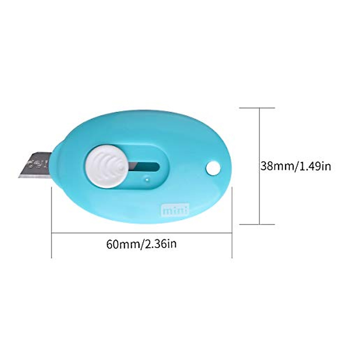 Mini Retractable Utility Knife Box Cutter Letter Opener, Alloy Steel Splicing Knife with Key Chain Hole-9pcs