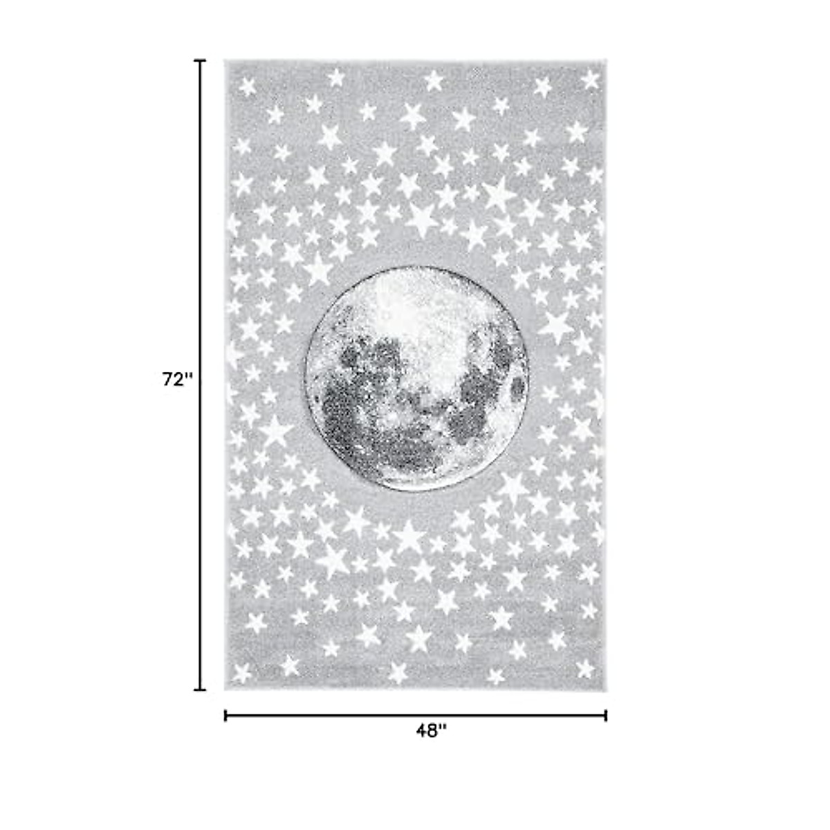 SAFAVIEH Carousel Kids Collection Accent Rug - 4' x 6', Light Grey & White, Non-Shedding & Easy Care, Ideal for High Traffic Areas for Boys & Girls in Playroom, Nursery, Bedroom (CRK135F)