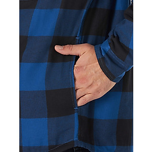 Wrangler Authentics Men's Long Sleeve Sherpa Lined Shirt Jacket, Blue Buffalo, Large