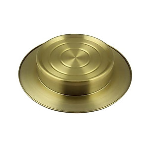 Communion Ware 2 Holy Wine Serving Trays with A Lid & 2 Stacking Bread Plates with A Lid + 80 Cups - Stainless Steel (Brass/Gold)