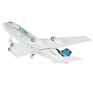OTTCCTOY RC Plane Remote Control Airplane 2.4Ghz DIY 2 Channels Remote Control Airplane Built in 6-Axis Gyro, A380 RC Aircraft for Kids EPP Foam Glider for Beginner