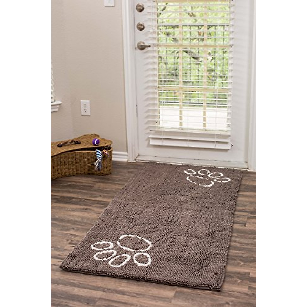 Internet's Best Chenille Dog Doormat - 60 x 30 - Absorbent Surface - Non-Skid Bottom - Protects Floors - Grey