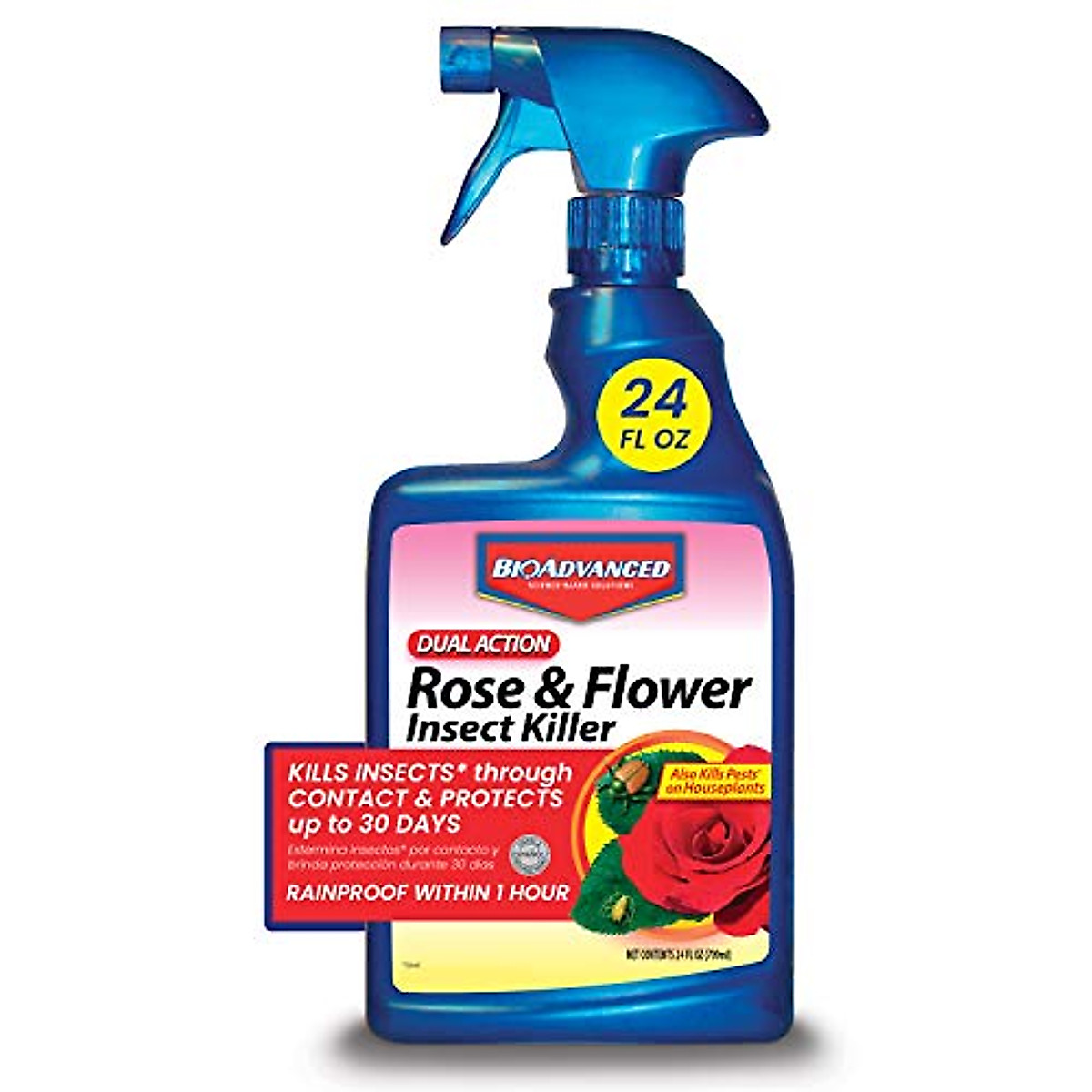 BioAdvanced 502570B Dual Action Rose & Flower Insect Killer Insecticide, 24-Ounce, Ready-to-Use & 701290B Insecticide Fungicide Miticide 3-in-1 Insect, Disease & Mite Control, 24 Oz