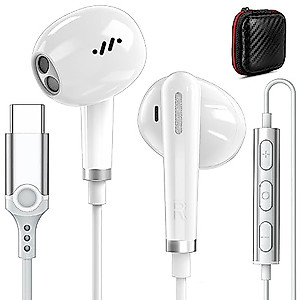USB C Headphones for iPhone 15 Pro iPad Pro Samsung S23 Ultra S22 S21 S20 A54 Z Flip,APETOO HiFi Stereo USB Type C Earphones USB-C Wired Earbuds with Mic Volume Control for Pixel 7a 6a 5 4 OnePlus 11