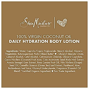 SheaMoisture Daily Hydration Body Lotion Moisturizer 100% Virgin Coconut Oil For All Skin Types Paraben Free 16 oz