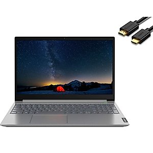 Lenovo ThinkBook 15 15.6" IPS FHD (1920x1080) Business Laptop (Intel Quad Core i7-1065G7, 32GB DDR4, 1TB SSD) Backlit, Fingerprint, Type-C, RJ-45, Windows 10 Pro, IST Computers HDMI Cable (Renewed)