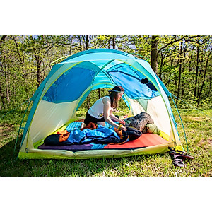 ust house party car camping tent with single layer design, heavy duty waterproof construction and storage pockets for backpacking, camping, hiking and breakdance parties - 4 person