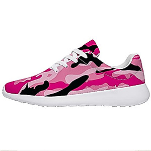 vogiant Woman Fashion Sneakers Tennis Shoes Women Lady Black Pink Camouflage Camo Golf Shoes,Birthday Gifts Idea,Size 11.5