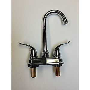 StoneCrest Dual Control 4" Metal Bar Faucet with Tea-Pot Style Handles, Chrome Finish.
