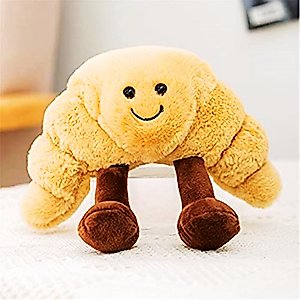 Croissant Plush Bread Pillow Toy, Food Plush Pillow Cute Plush Stuffed Animals Toy Funny Soft Food Plushies Toy for Gifts for Kids Birthday