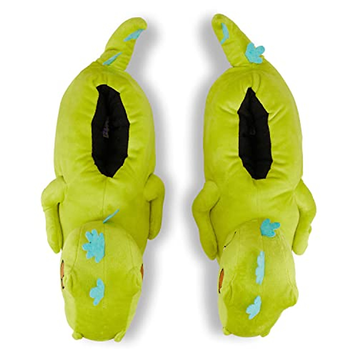 Nickelodeon Mens Rugrats Reptar Plush Slippers - Mens Classic Rugrats Reptar Plush Slippers 90s Slippers (Green, 11)