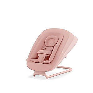 Cybex Lemo Self-Bouncing Baby Bouncer for Playing and Relaxing with Adjustable Harness and Breathable Mesh Backrest, Comfort Inlay with Head Hugger, and Stand, Pearl Pink