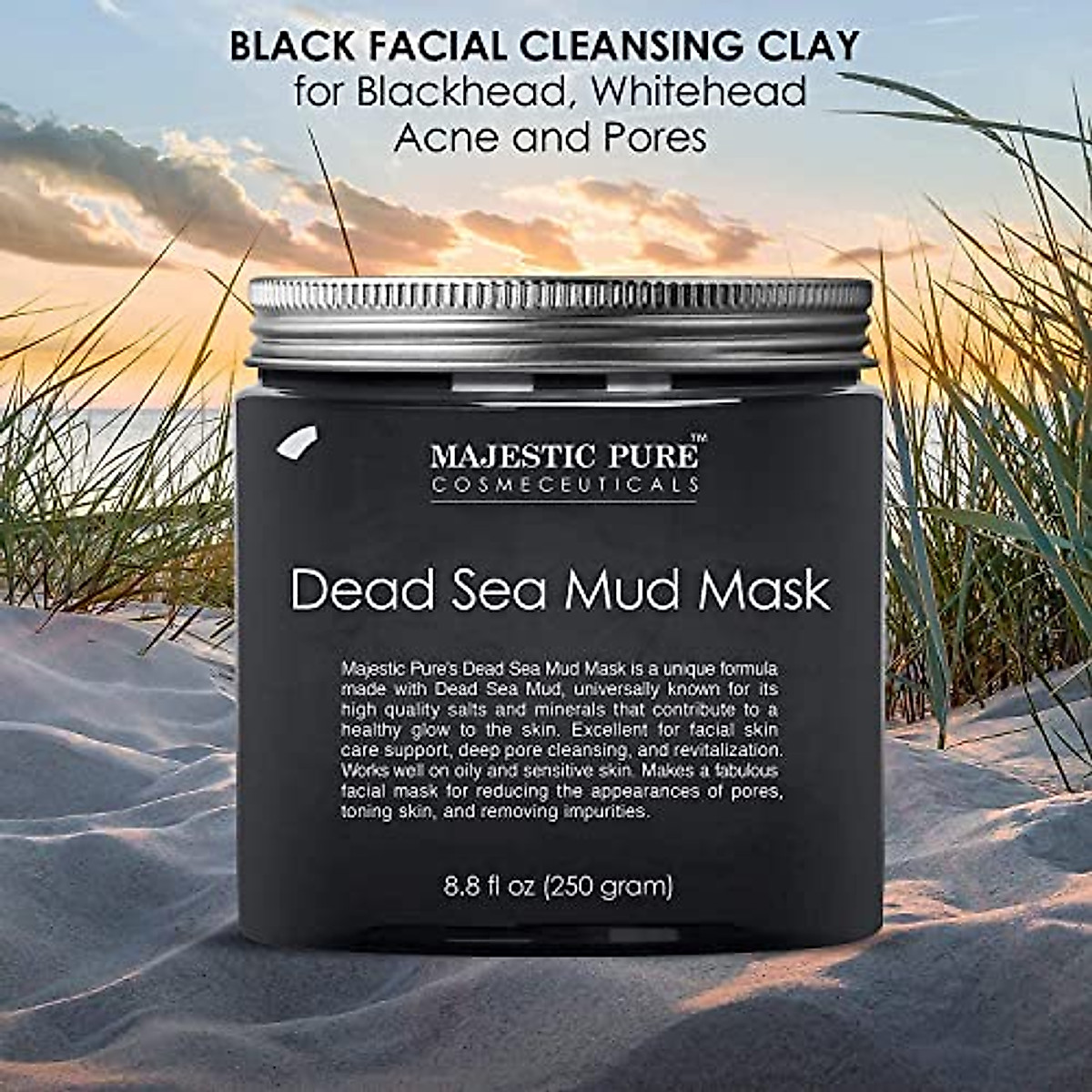 MAJESTIC PURE Dead Sea Mud Mask and 24K Gold Mask Bundle – Face and Skin Care for Women and Men