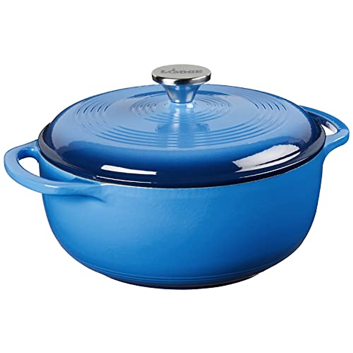 Lodge EC4D33 Enameled Cast Iron Dutch Oven, 4.5-Quart, Caribbean Blue & Enameled Cast Iron & Ceramic Stoneware Care Kit