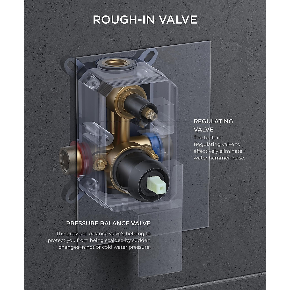 FORIOUS Shower Faucet Set Black -12 Inch Shower System with Solid Brass Pressure Balanced Valve, Rainfall Shower Head and Handle Set, Wall Mounted Shower Fixtures Combo Matte Black