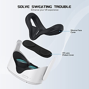 Esimen Carrying Case for Oculus Quest 2 with Head Strap - Hard Protection Case and Lightweight Travel Case with Starter Kit, Face Cover, and Silicone Controller Cover(Black Case Set Accessories)