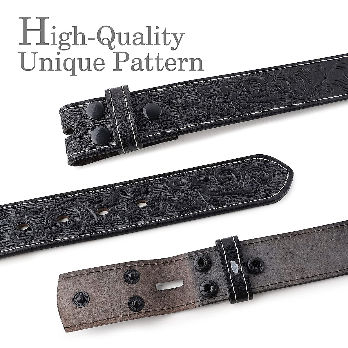 NPET Full Grain Western Engraved Tooled Men Leather Belt 36” waist