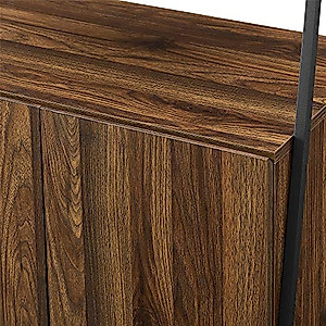 Walker Edison Industrial Wood Ladder Bookcase Home Office Workstation, 72 Inch, Dark Walnut