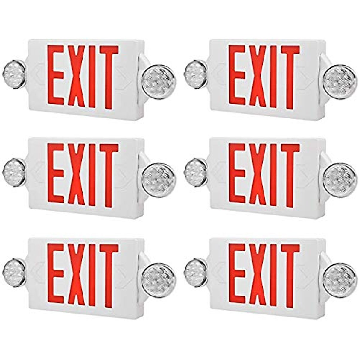 Freedy Lighting LED exit Sign and Emergency Light Battery Powered Lights with Backup Battery - Red Light