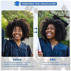 Generic 3 Pack Graduation Cap Headband, Grad Cap Headband Insert Secures Your Grad Cap, Graduation Cap Holder Hat Accessories Hairband for Graduates Gift Black