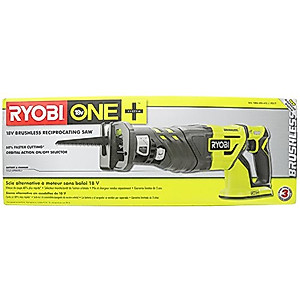 Ryobi P517 18V Lithium Ion Cordless Brushless 2,900 SPM Reciprocating Saw w/ Anti-Vibration Handle and Tool-Less Blade Changing (Battery Not Included, Power Tool Only)