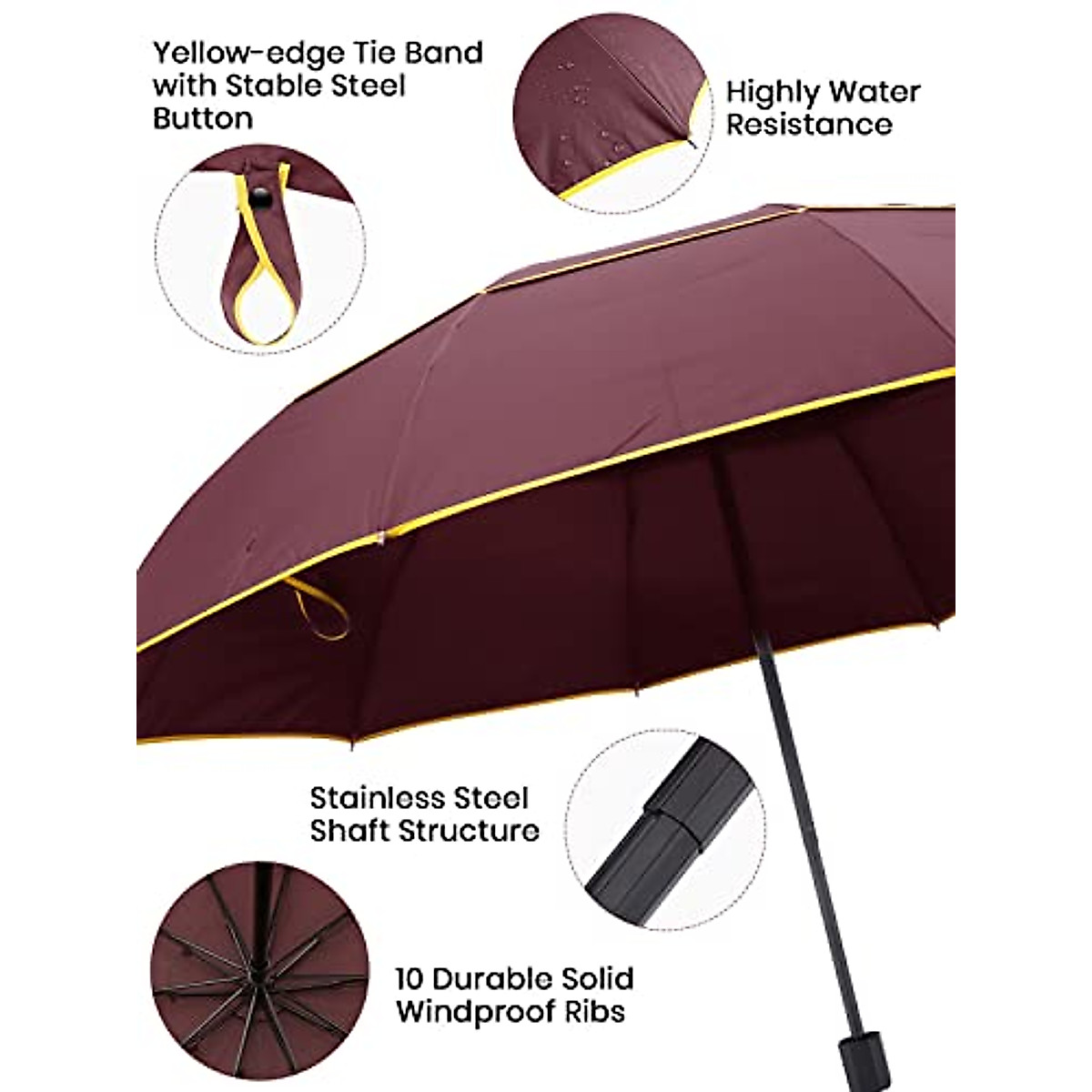 Kalolary 62 Inch Golf Umbrella Extra Large Folding Umbrella Rainproof Compact Umbrella Oversize Double Canopy Vented Waterproof Stick Travel Umbrellas for Women & Men Family Home Use (Red)