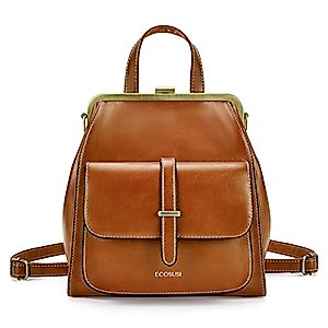 ECOSUSI Small Backpack Purse PU Leather Mini Backpack Travel Casual Ladies Shoulder Bag