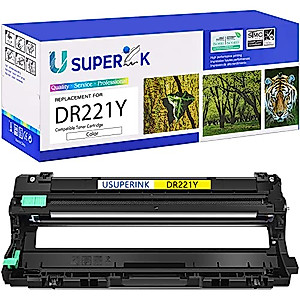 USUPERINK Compatible Drum Unit Replacement for Brother DR221 DR-221 DR221Y DR-221Y to use with HL-3140CW HL-3170CDW HL-3150CDN MFC-9130CW MFC-9330CDW MFC-9340CDW(Yellow, 1 Pack)