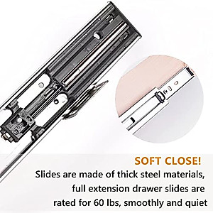 Mulush Pull Out Cabinet Organizer, Soft Close Wood Drawer Storage Slide Out Shelves for Kitchen, 14”W x 21”D, Requires At Least 15.5” Cabinet Opening, Finished