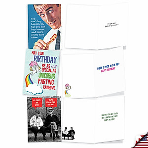 NobleWorks - 20 Funny Box Set Birthday Greeting Cards Assortment with Envelopes (4.63 x 6.75 Inch) Adult Humor Variety Pack for Men and Women - Birthday Bonanza AC8837BDG-B2x10