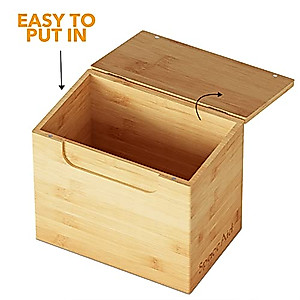 SpaceAid Dryer Sheet Holder with Lid and Labels, Laundry Softener Dryer Sheets Dispenser for Home Laundry Room Farmhouse Decor, Organization and Storage, Bamboo Box Container Organizer