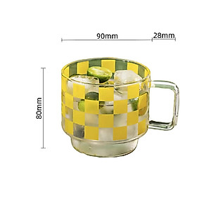 RYUHYF Mug Cup, Glass Cup,Coffee Tea Cup,Milk Cup,Juice cup,Lovers Cups,Set 1 Pieces, Microwave and Dishwasher Safe(Light Green)