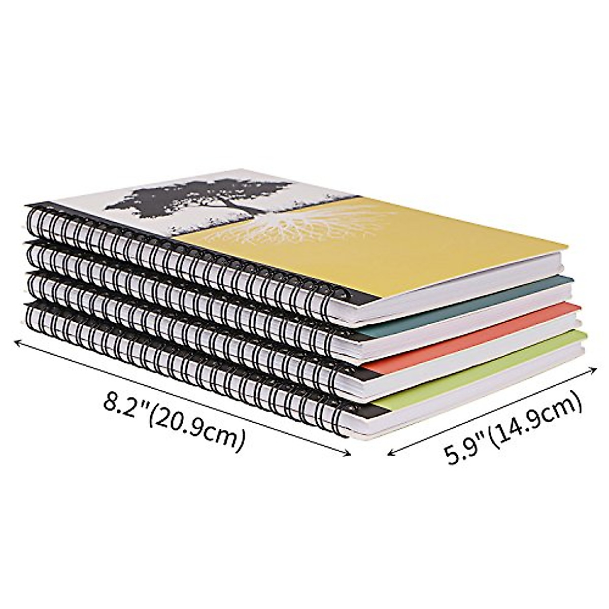 Hardcover Spiral Notebook, Dream Tree Journal to Write in, Blank Diary, Composition Notebook College ruled 80 Sheets, 5.5 x 8.3inch, 4 Pack