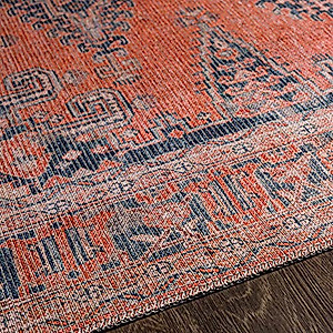 Mark&Day Washable Area Rugs, 5x7 Mackey Traditional Burnt Orange Area Rug, Orange/Beige Carpet for Living Room, Bedroom or Kitchen (5'3" x 7'3", Machine Washable)