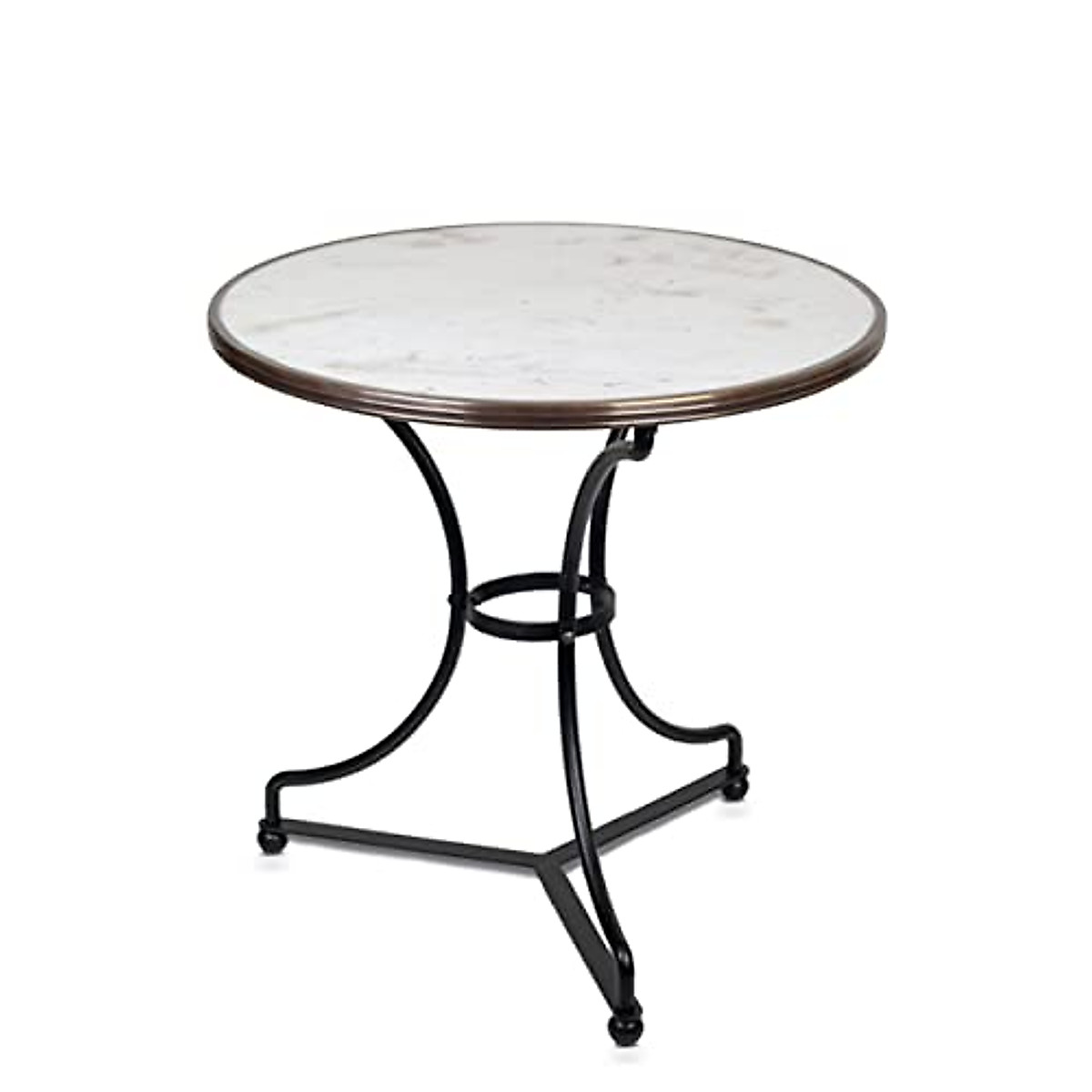 French Bistro Table (Geridon) 28", White Marble, by Bonnecaze