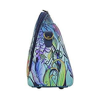 Anuschka Women’s Genuine Leather Zip Around Travel Organizer - Hand Painted Exterior - Enchanted Garden