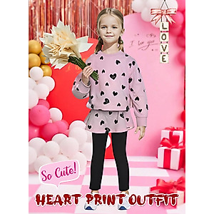 BOMDEALS Adorable Cute Toddler Baby Girls Clothes Set,Long Sleeve T-Shirt +Pants Outfit(Age(5T), Pink)