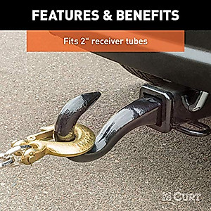 CURT 45500 Forged Tow Hook Trailer Hitch Ball Mount, Fits 2-Inch Receiver
