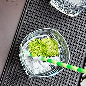 WISHMART | Black Bar Mats Set of 2 (18x12 Inches) | Drying, Durable and Stylish Spill Mats for Bars, Restaurants, Coffee Shops, Bar Mats for Countertop and Table Top, Non-Spill & Non-Toxic Mats