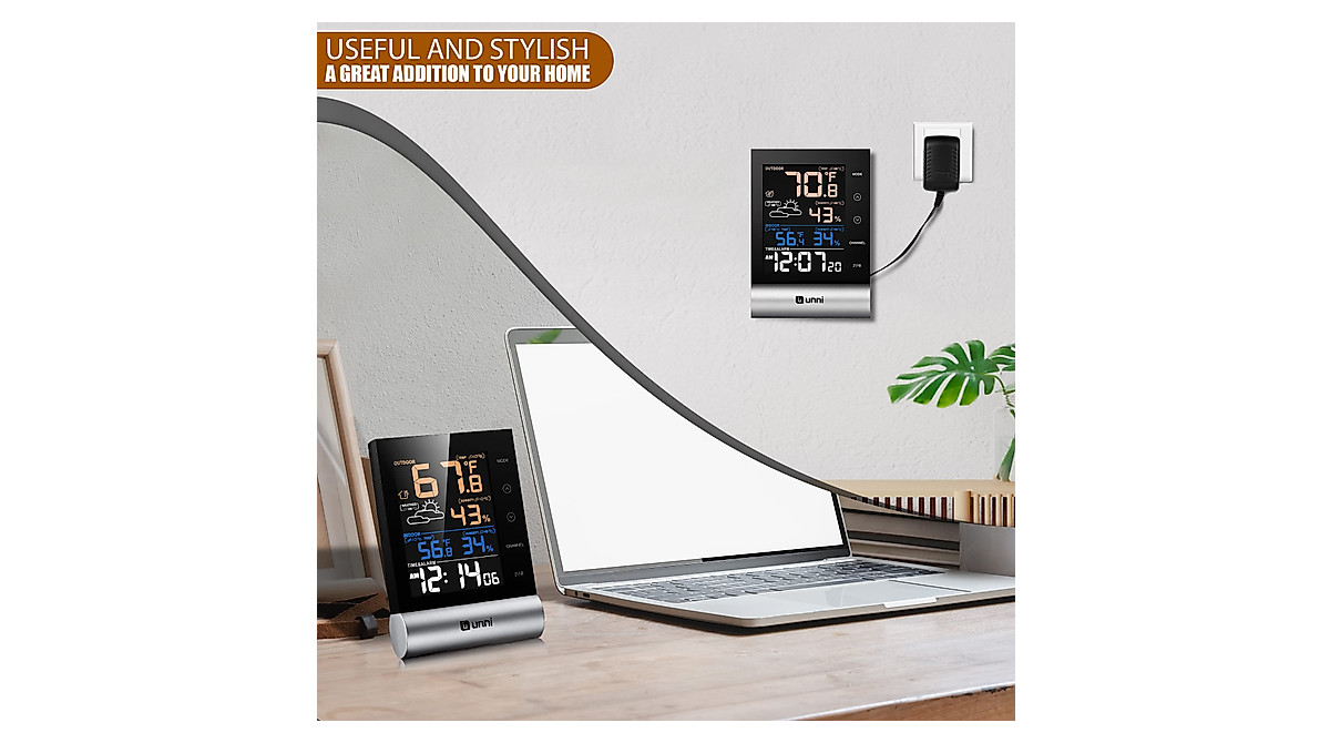 Indoor Outdoor Thermometers Wireless Temperature Humidity Monitor 328ft ...