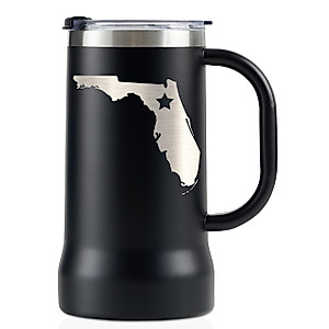 Onebttl Florida Gifts for Men Women, Florida Themed Souvenirs Travel Homesick Gift, Stainless Steel Beer Stein Tumbler, 24oz Beer Mug with Lid