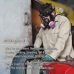 NORTH Honeywell North 7600 Series Niosh-Approved Full Facepiece Silicone Respirator With Welding Adaptor, Small (760008ASW)